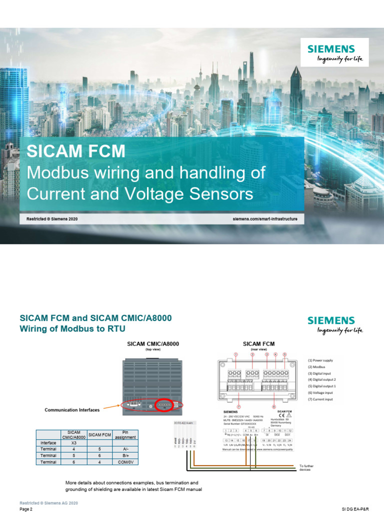 200325_SICAM FCM wiring and Sensor handling_EN | PDF | Electrical ...