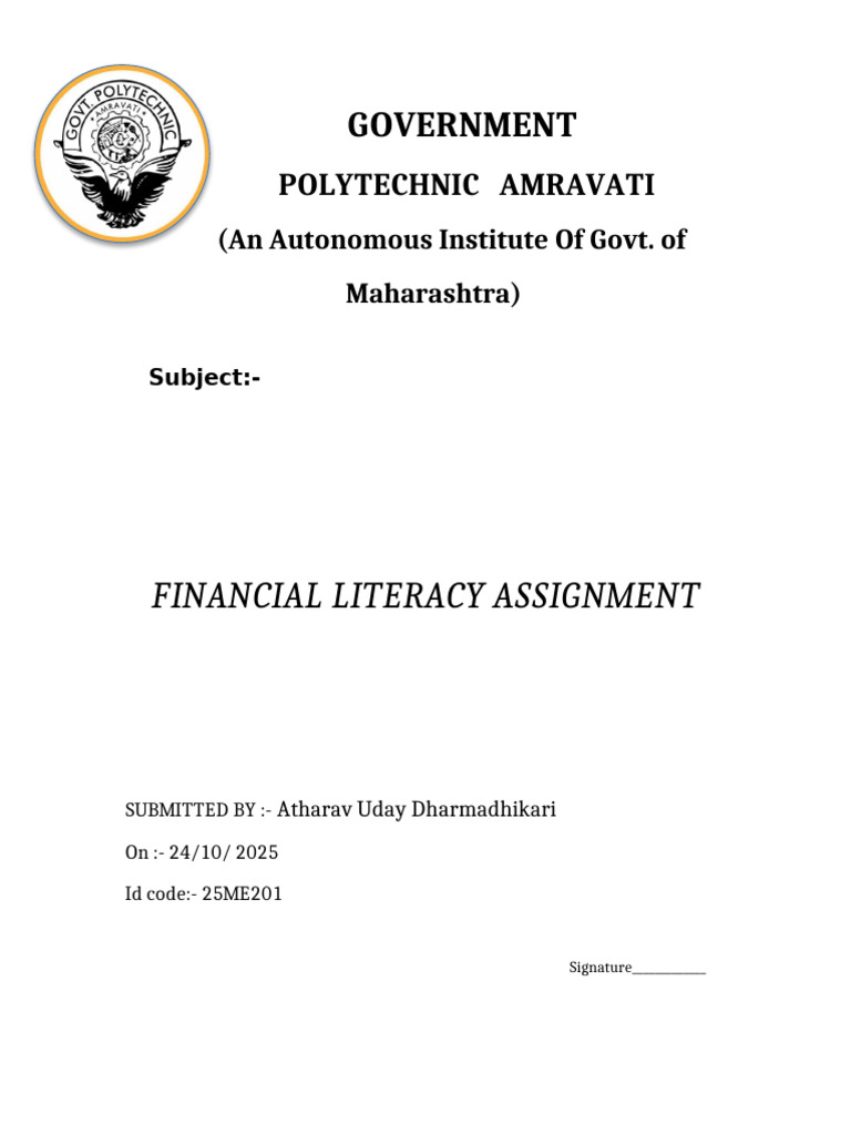 Financial Literacy Guide for Students | PDF | Investing | Financial Risk