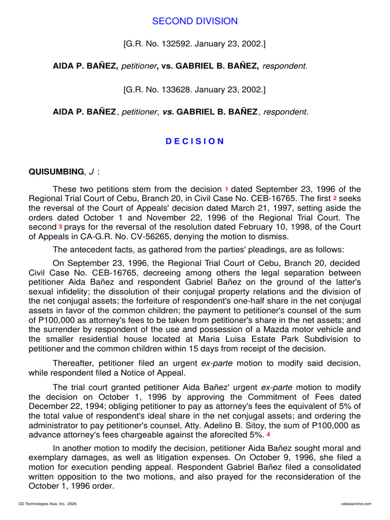 Bañez v. Bañez | PDF | Appeal | Lawsuit
