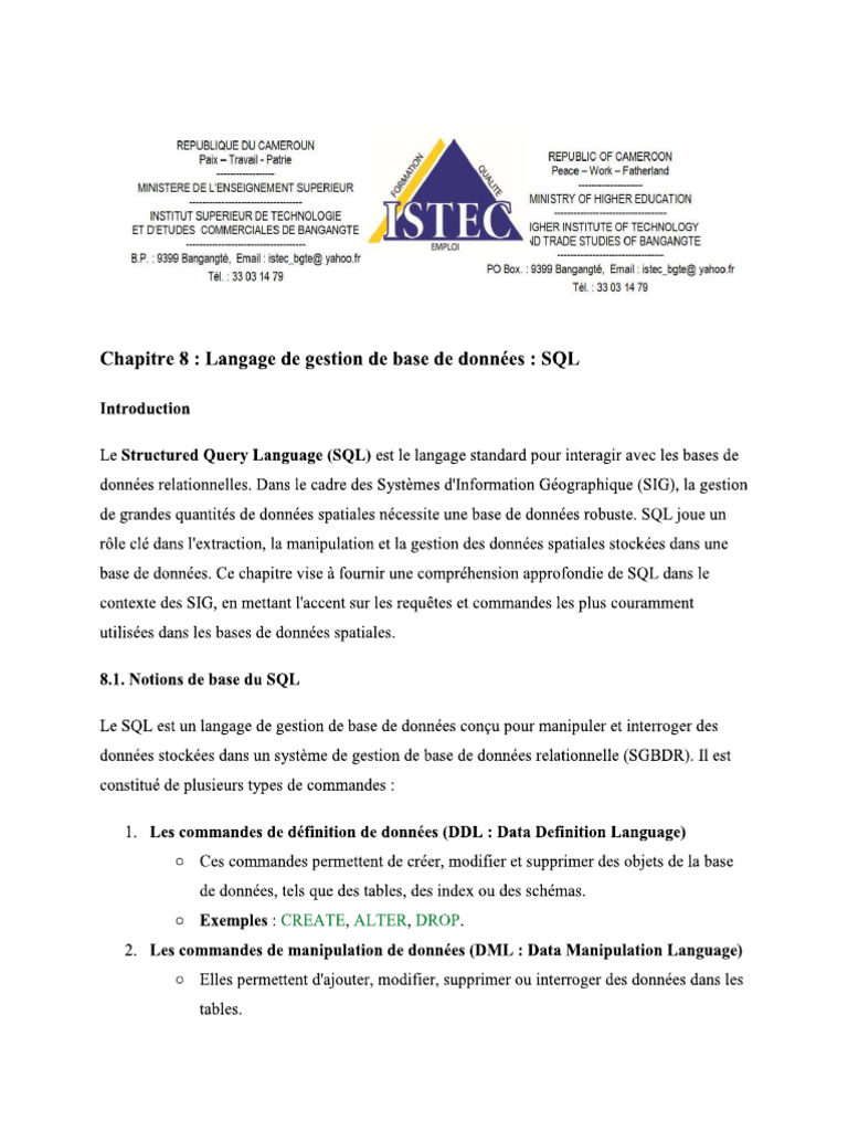 Langage SQL | PDF