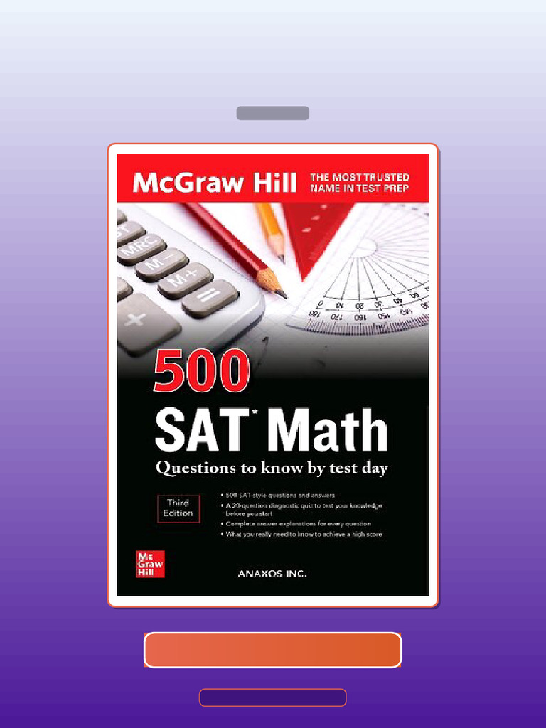 Test Bank for 500 SAT Math Questions to Know by Test Day Third Edition ...