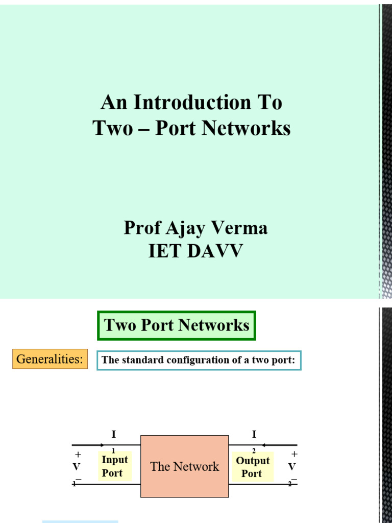 Two Port Network | PDF | Electrical Impedance | Electrical Engineering