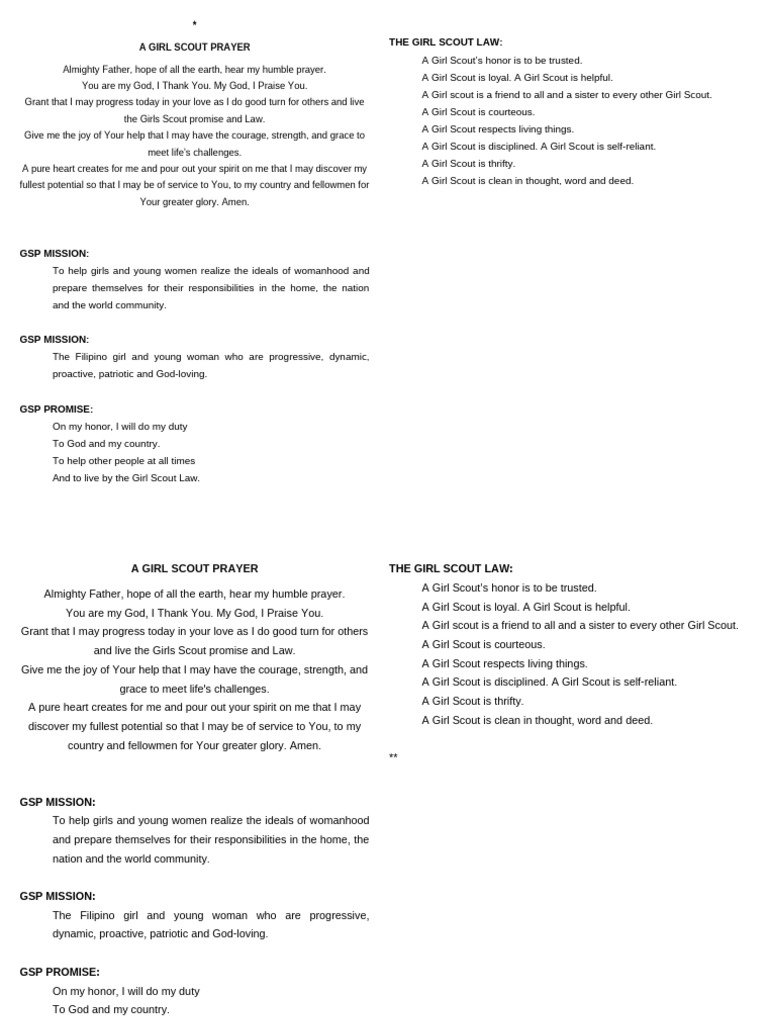 A GIRL SCOUT PRAYER | PDF | Spirituality