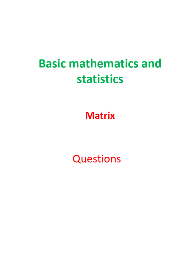 Matrix notes | PDF | Matrix (Mathematics) | Determinant