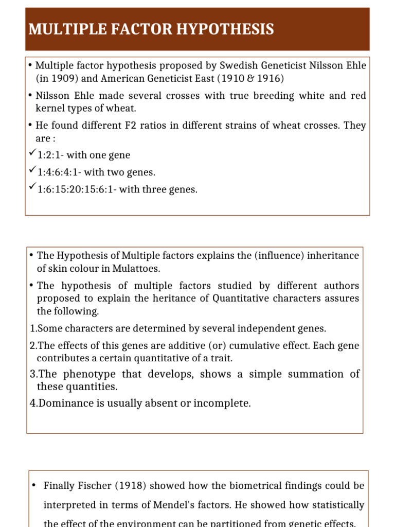Understanding Multiple Factor Hypothesis | PDF | Dominance (Genetics ...