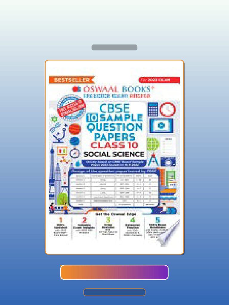 Oswaal CBSE Sample Question Papers Class 10 Social Science Book for ...