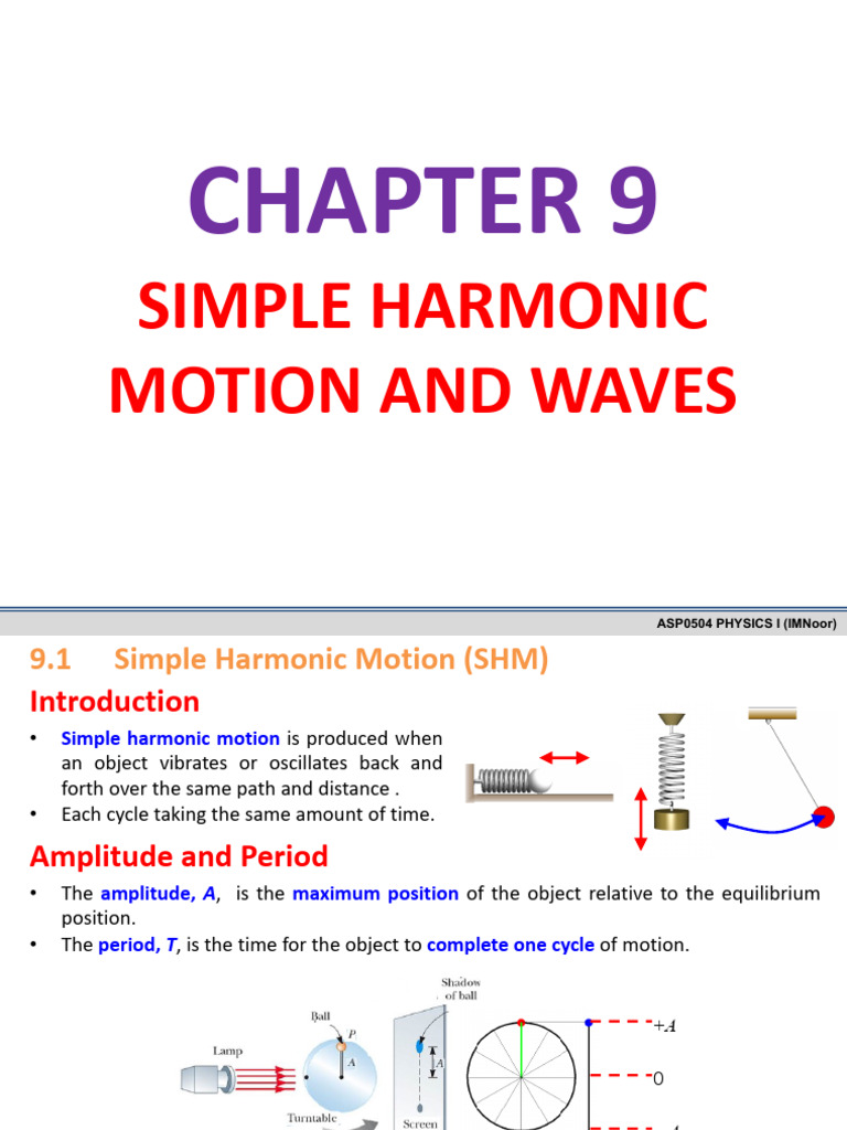 CH09 Simple Harmonic Motion and Waves (Students) | PDF | Waves | Force