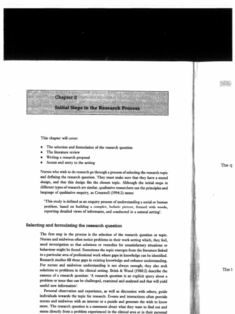 Initial Steps in Research Process | PDF