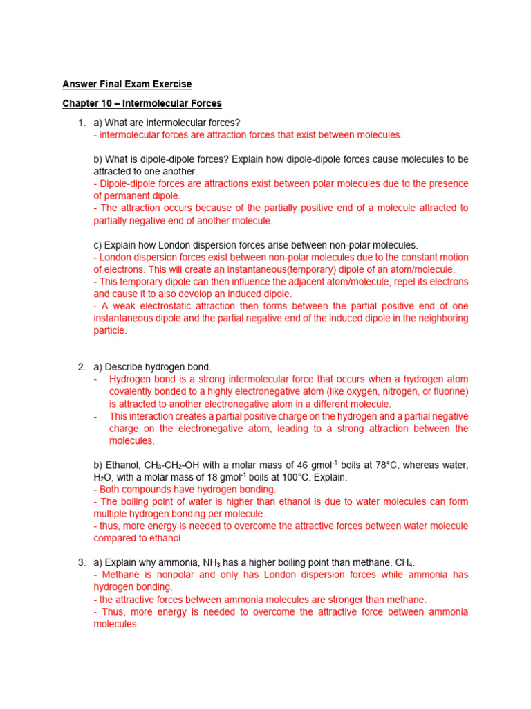Intermolecular Forces and States of Matter | PDF | Intermolecular Force ...