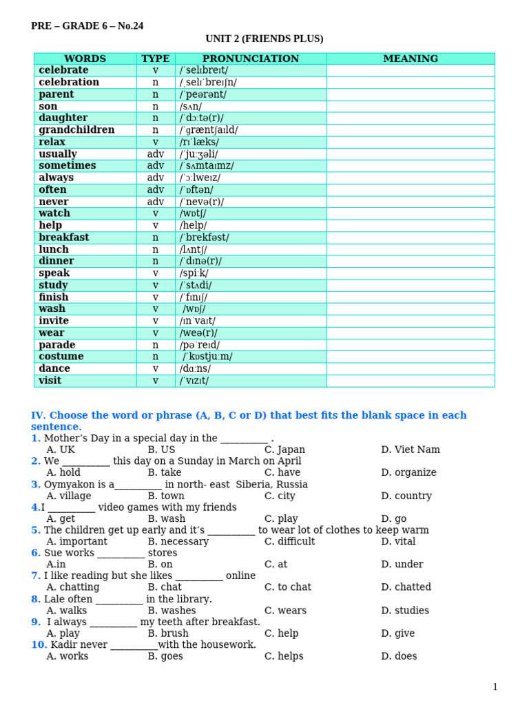 PRE-GRADE 6 - No.24 | PDF