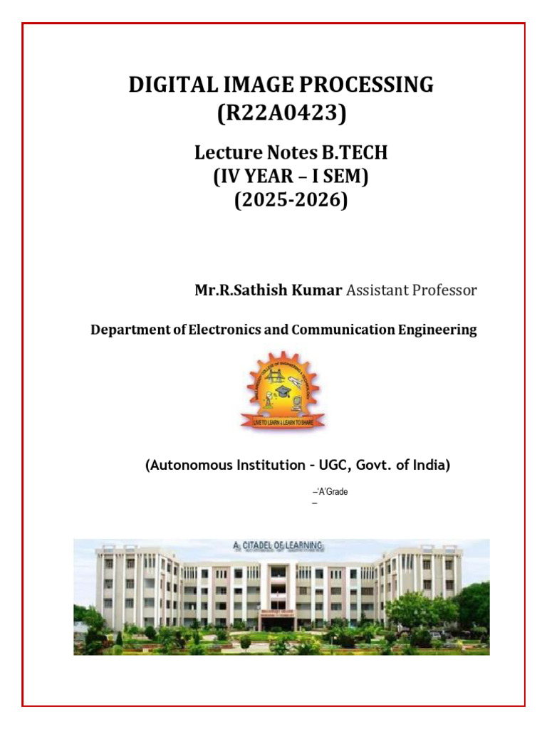 Digital Image Processing India Labview Matlab | PDF | Data Compression ...