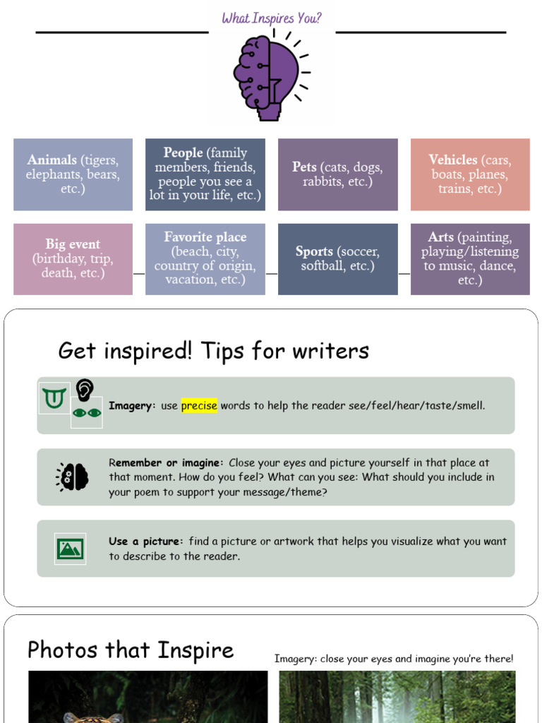 Creative Poetry Writing Inspiration | PDF | Poetry
