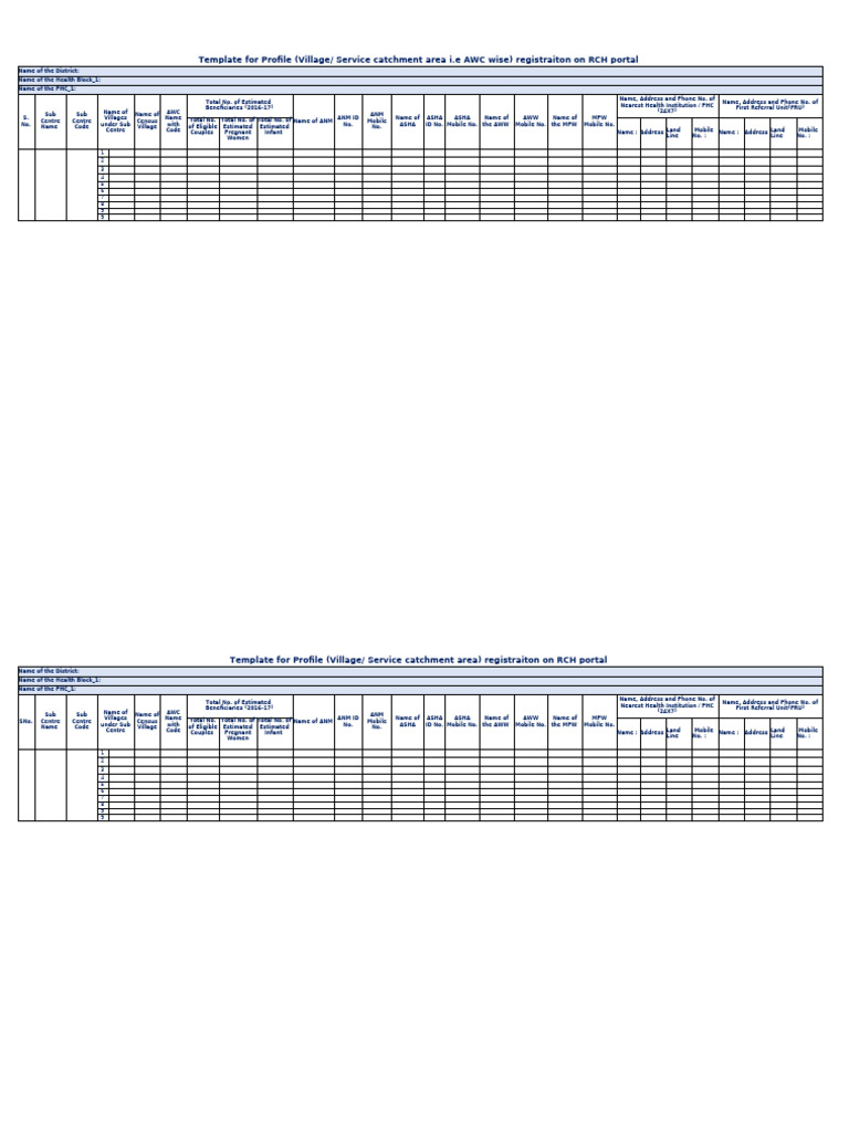 Village Profile Entry | PDF