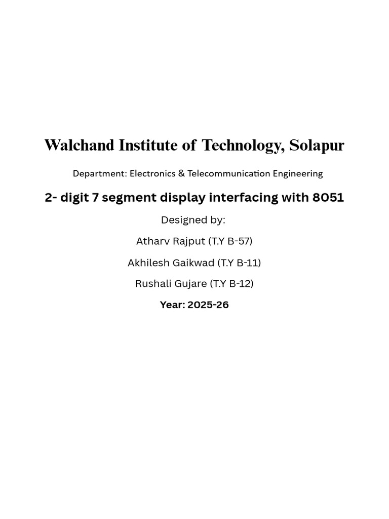 Walchand Institute of Technology, Solapur | PDF