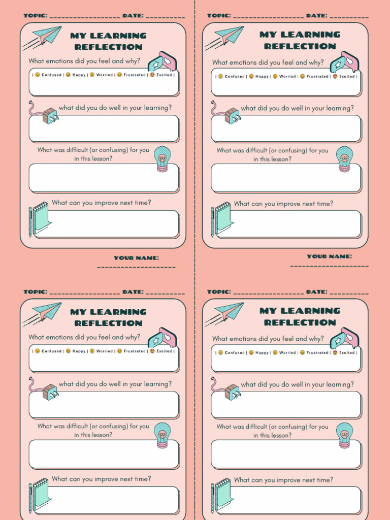 Exit Reflection Slip Student Worksheet | PDF