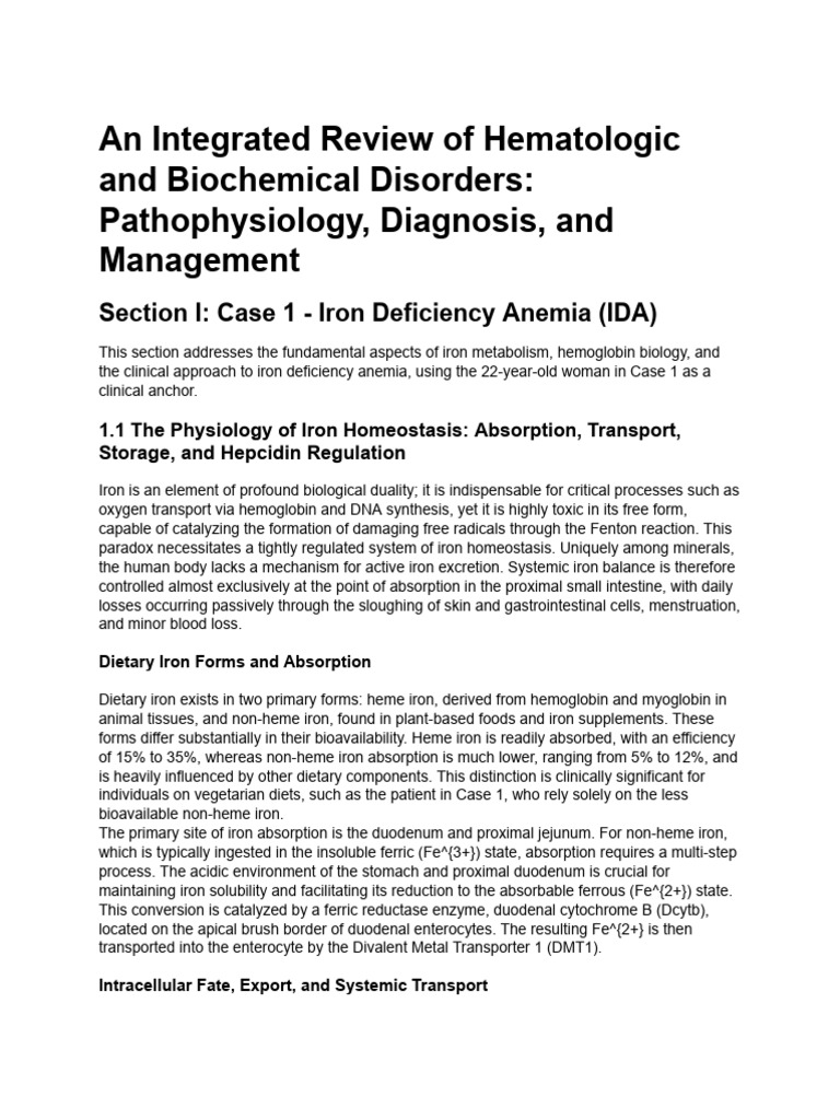Medical Case Study Analysis and Management SCA | PDF | Anemia | Hemoglobin