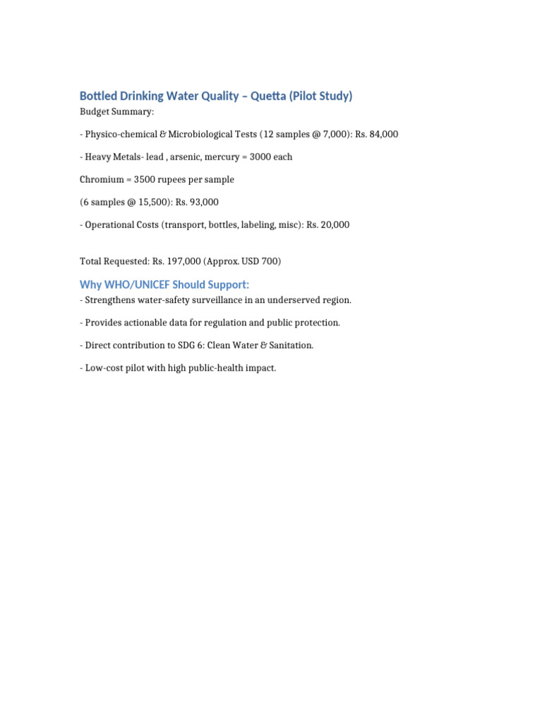 Water Quality Budget | PDF