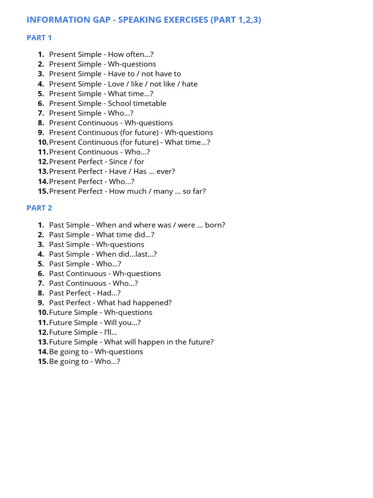 Englybook_InformationGapSpeakingExercisesPART_123 | PDF