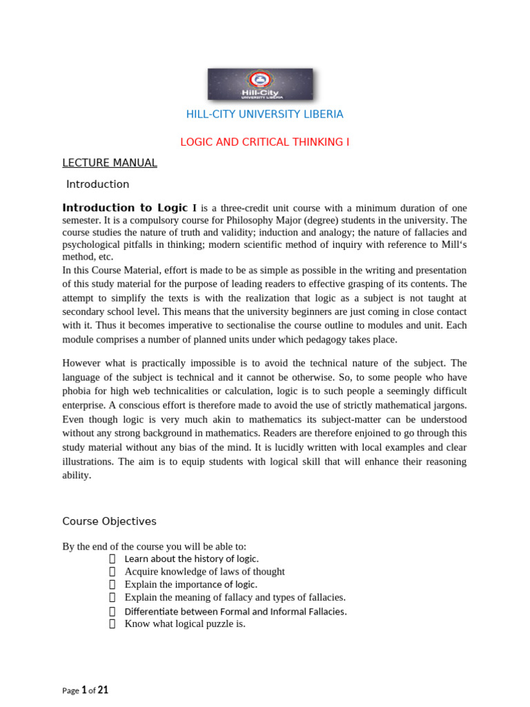 Logic Lecture 1 | PDF | Argument | Logic