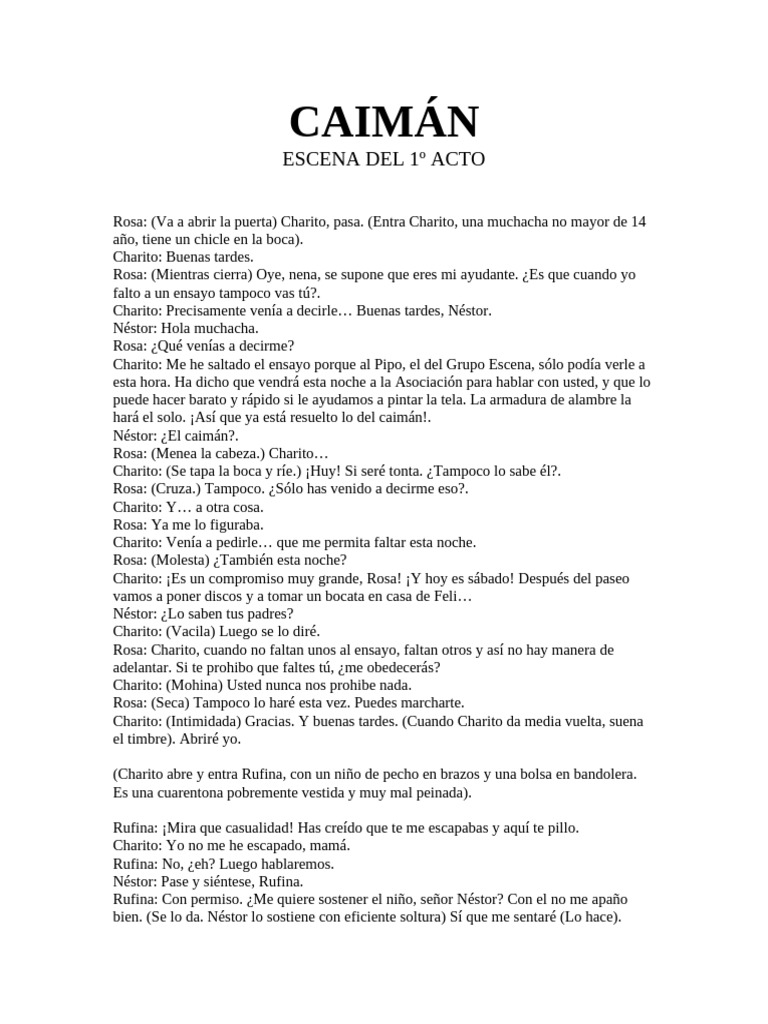 Caimán - escena | PDF