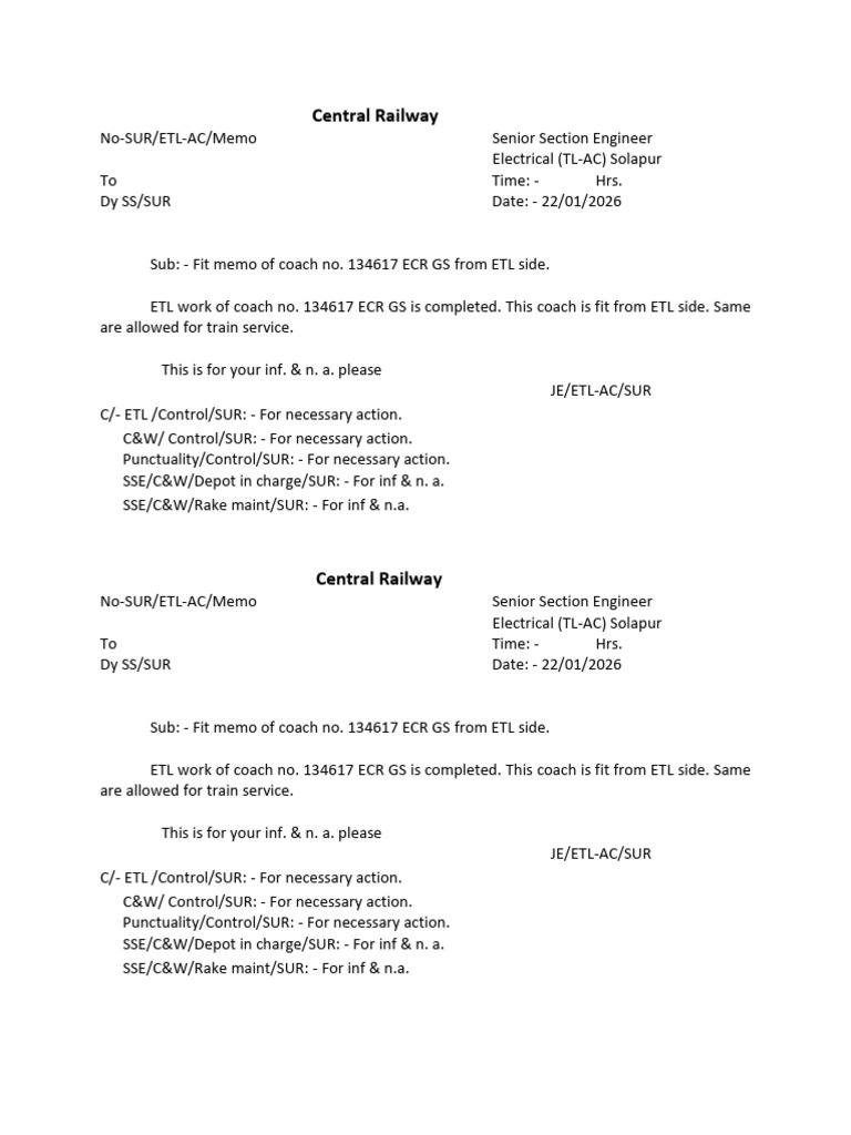 Coach No. 134617 Fit Memo Notification | PDF