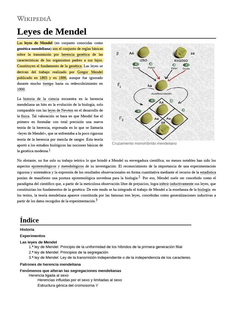 U1 pp 29 leyes de mendel SUBRAYADO | PDF | Alelo | Dominancia (Genética)