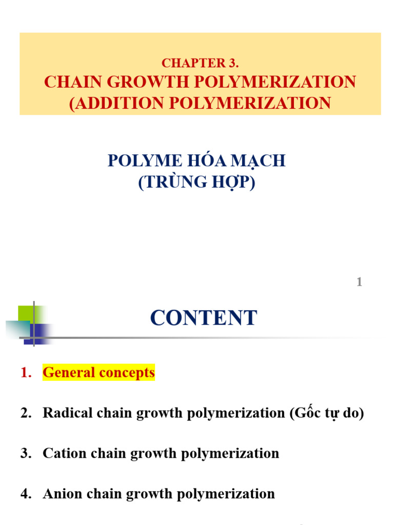 (Chapter 3) General Polymer Chemistry | PDF