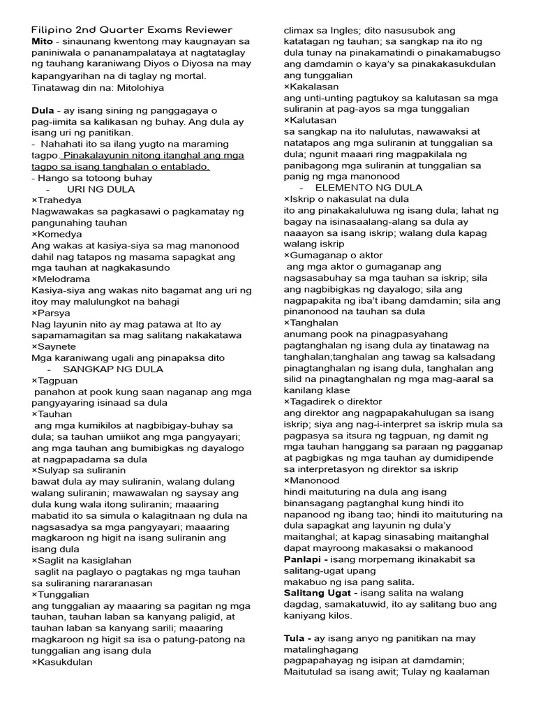 Filipino Notes | PDF