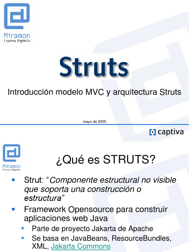 01 Introducción Struts | PDF | Páginas del servidor Java | Hipertexto