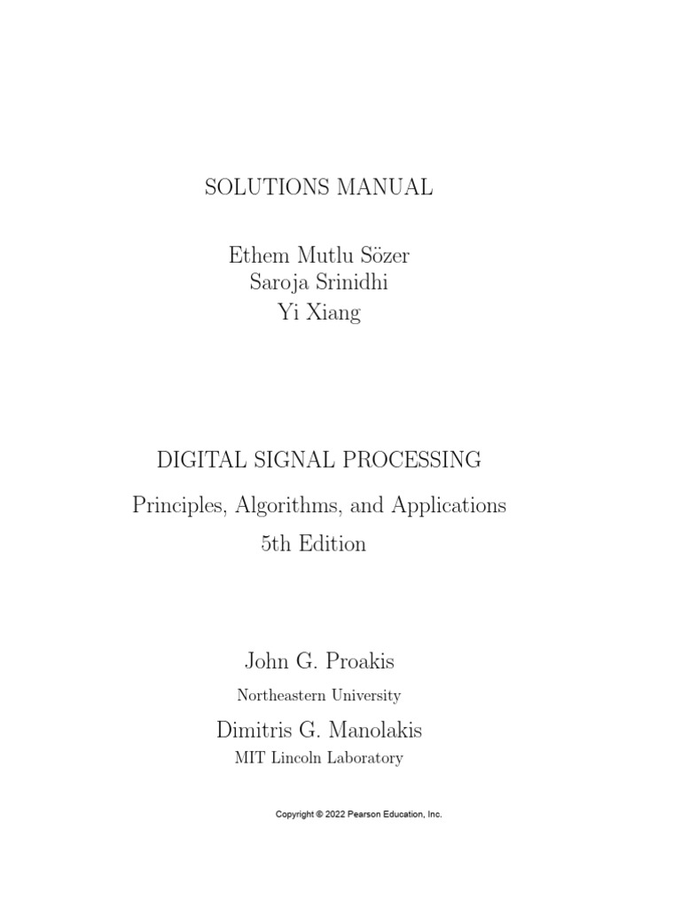Digital Signal Processing Solutions Manual | PDF | Signal Processing ...
