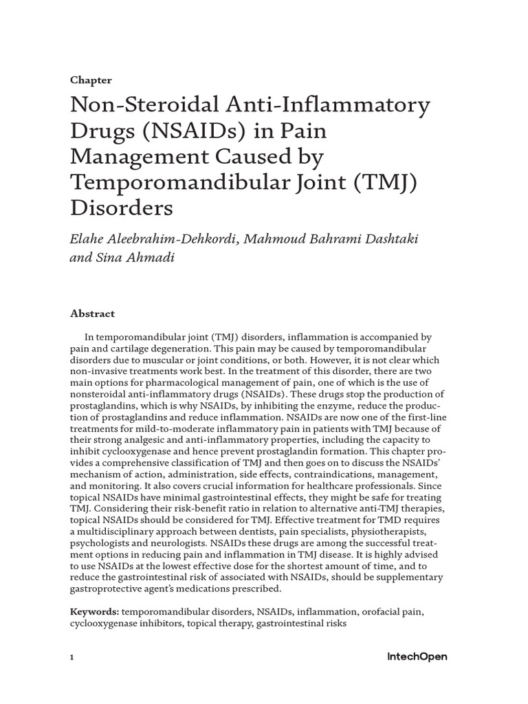 NSAIDs for TMJ Pain Management | PDF | Nonsteroidal Anti Inflammatory ...