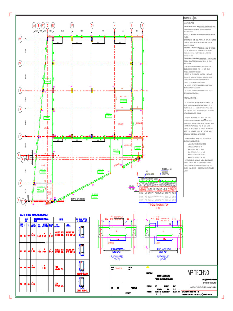 MPT Resort Plinth Beam Plan Khandva R01 22.01.2026 (2) | PDF | Concrete ...