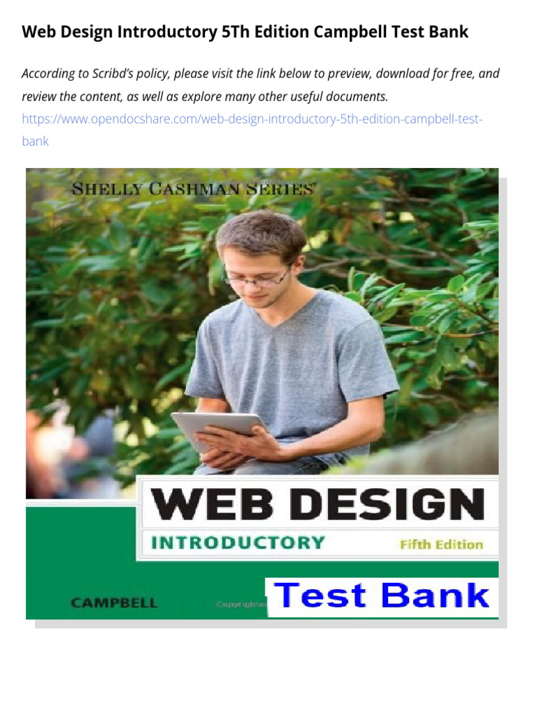 Web Design Introductory 5th Edition Campbell Test Bank | PDF | Websites ...