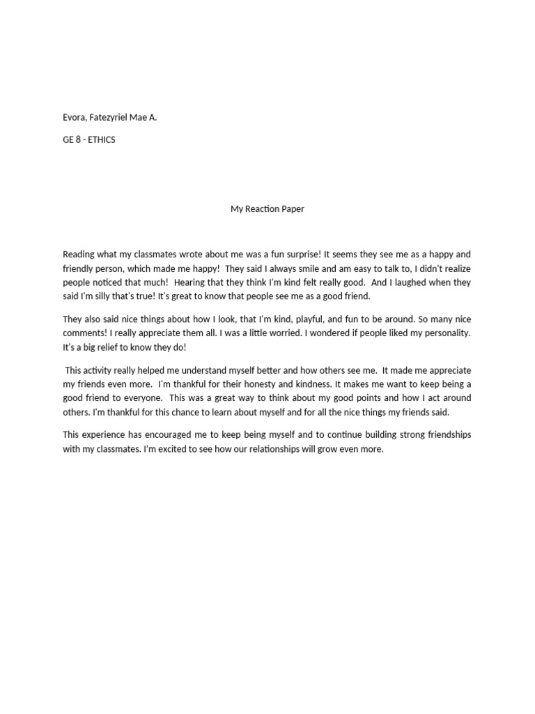 Reaction Paper Rrrr | PDF