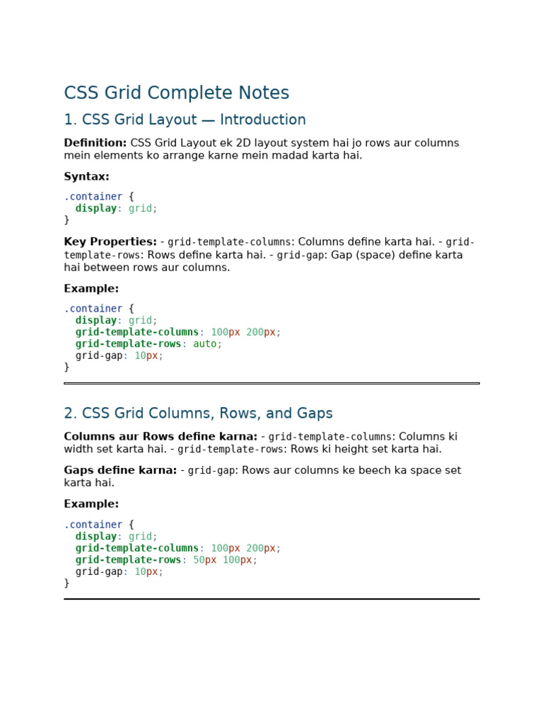 Comprehensive CSS Grid Layout Guide | PDF | Computer Programming ...