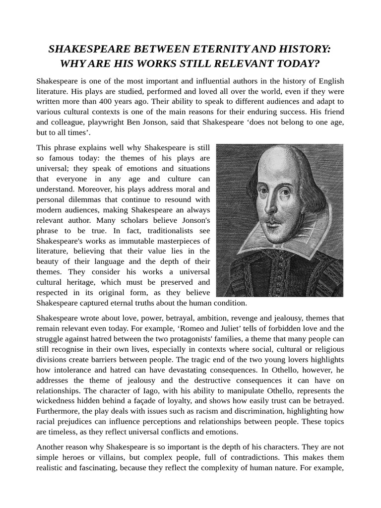 A Universal Heritage - English research | PDF | Othello | William ...