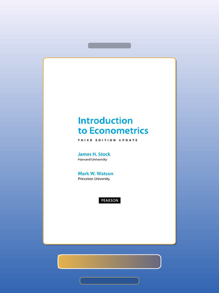 Introduction to Econometrics 3rd Edition James H Stock E-book Testbank ...