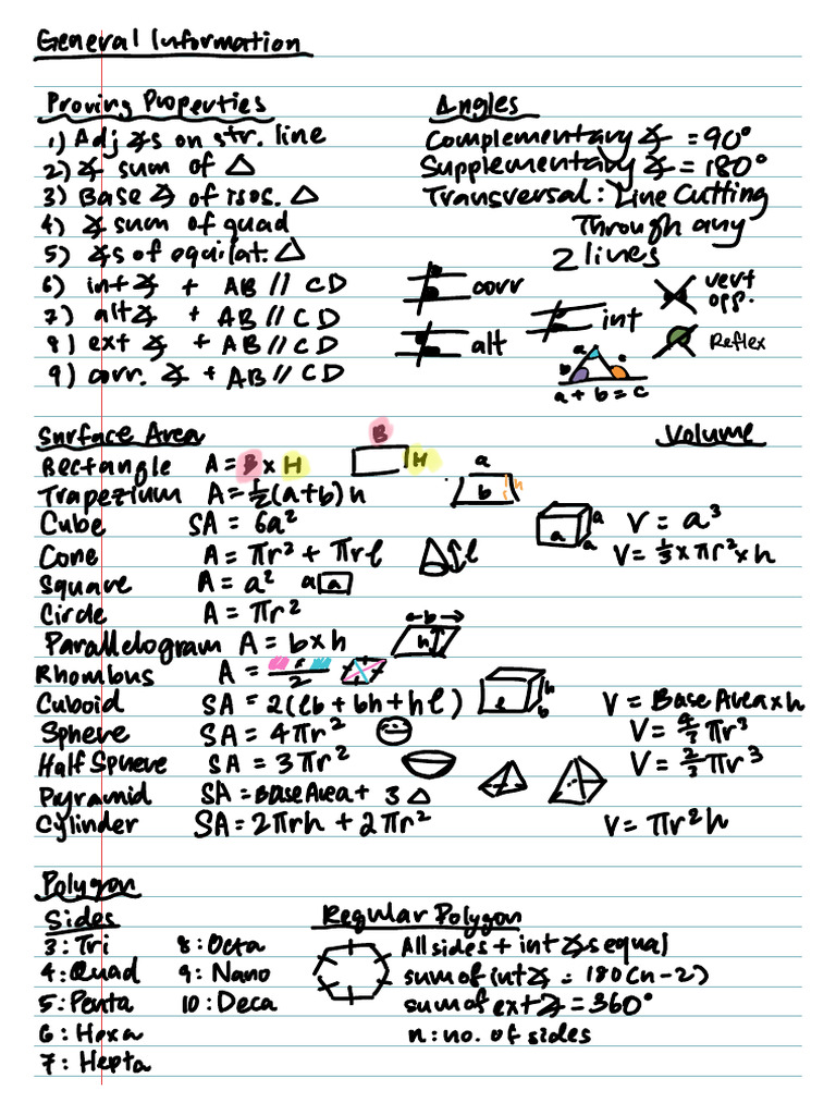 GCE O Level E Math Notes | PDF