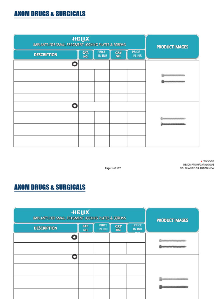 ADS Price List (1) (1) | PDF | Screw | Titanium
