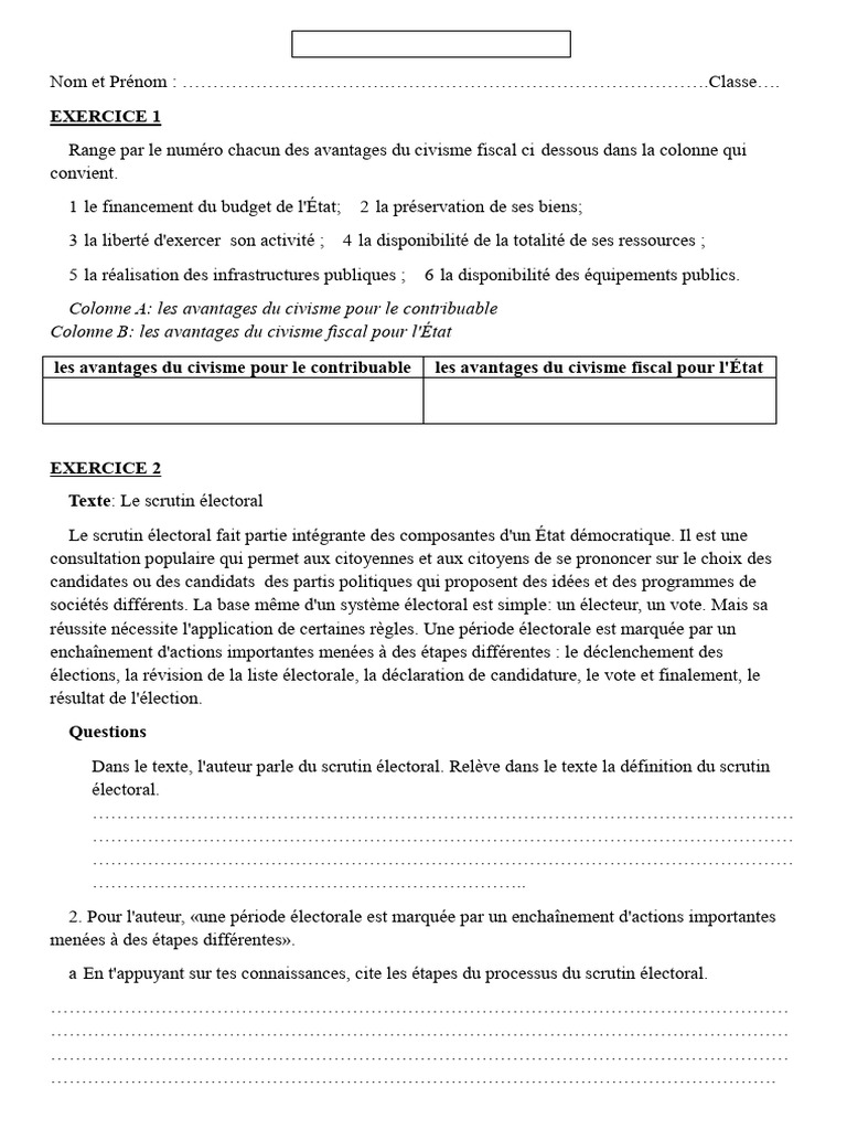 Avantages du civisme fiscal et scrutin électoral | PDF | Vote | Élections