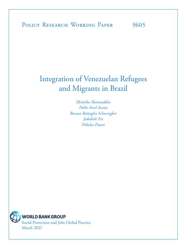 Integration of Venezuelan Refugees and Migrants in Brazil | PDF | Human ...