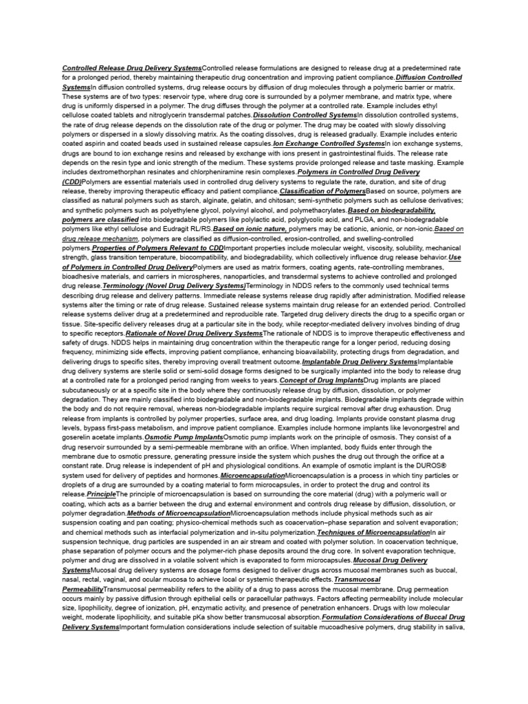 NDDS | PDF | Pharmacology | Pharmaceutical Sciences