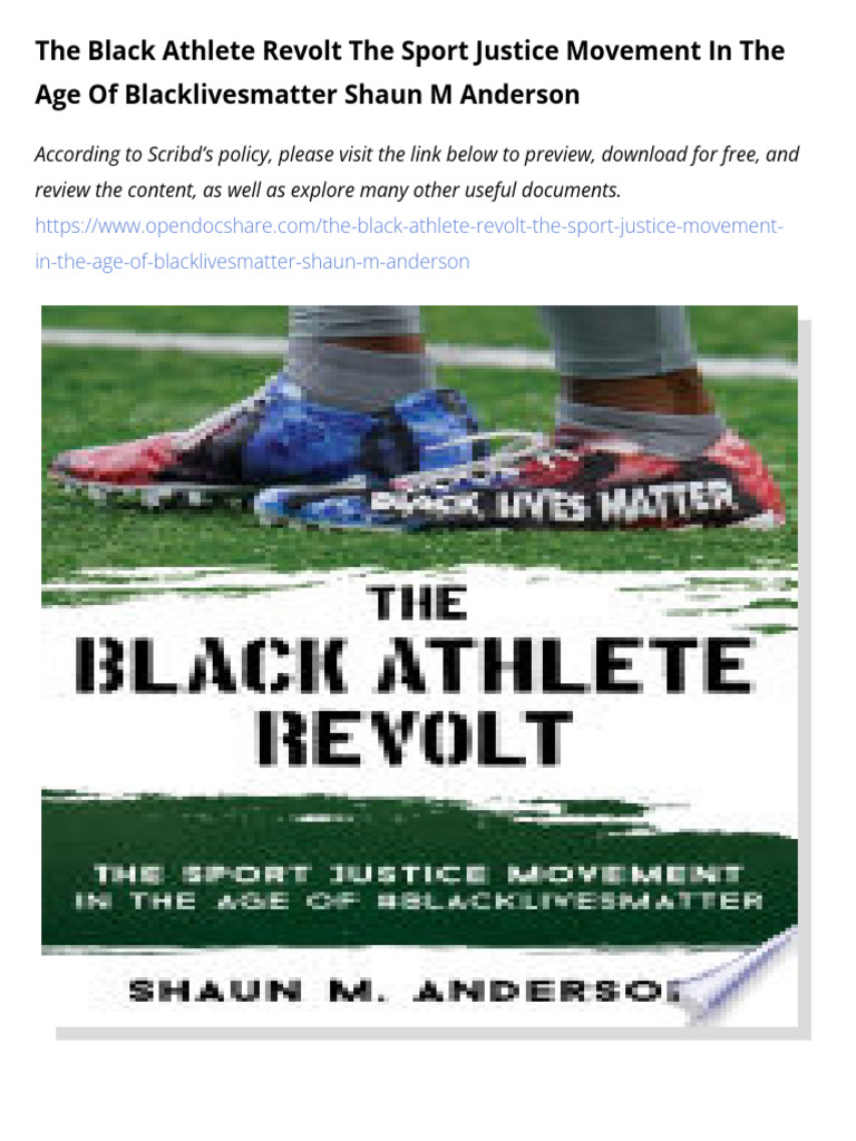 The Black Athlete Revolt The Sport Justice Movement In The Age Of ...