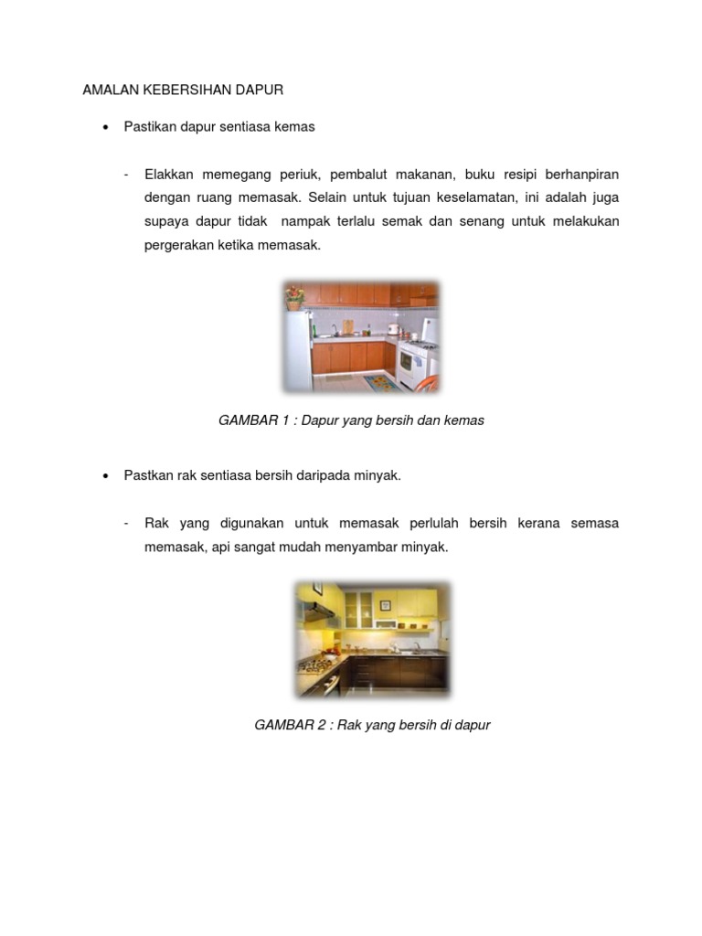 Amalan Kebersihan Dapur | PDF