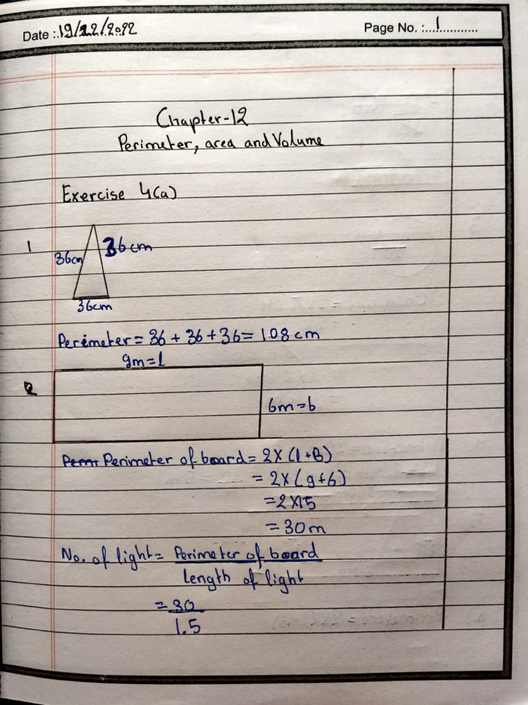 perimeter area and volume | PDF