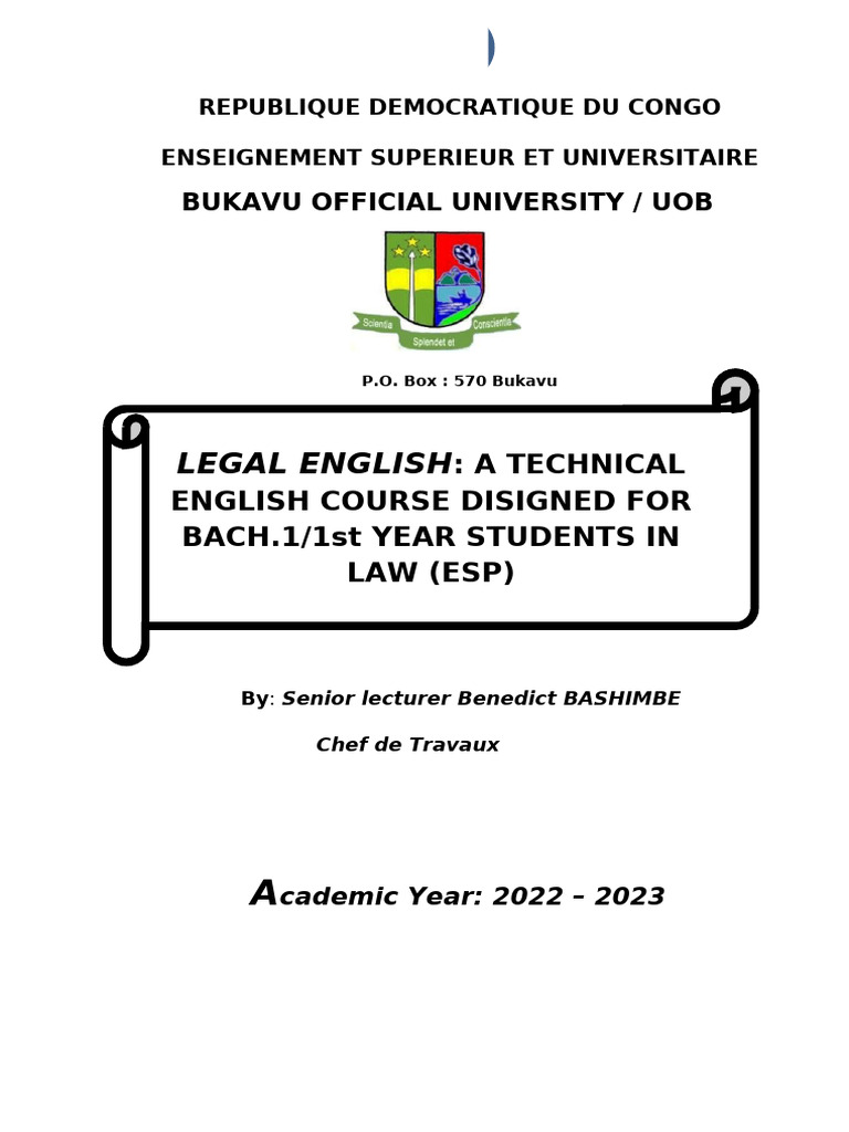 SYLLABUS G1DROIT LMD-1 | PDF | Grammatical Tense | English Language