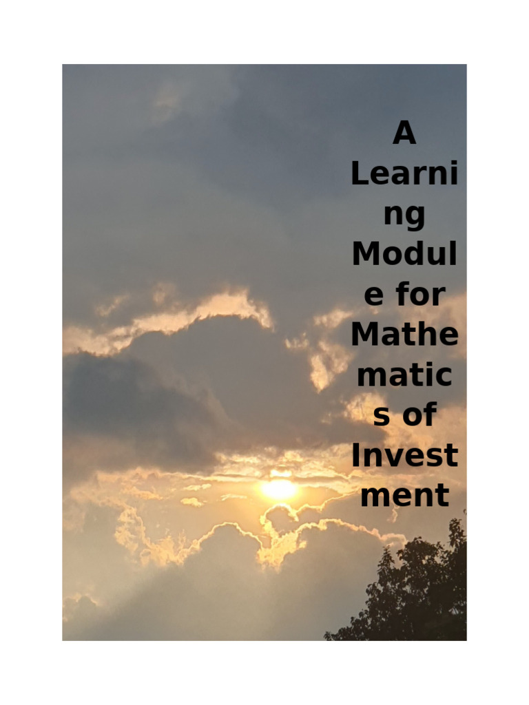 Module 3 Math of Investment (1) | PDF | Interest | Present Value