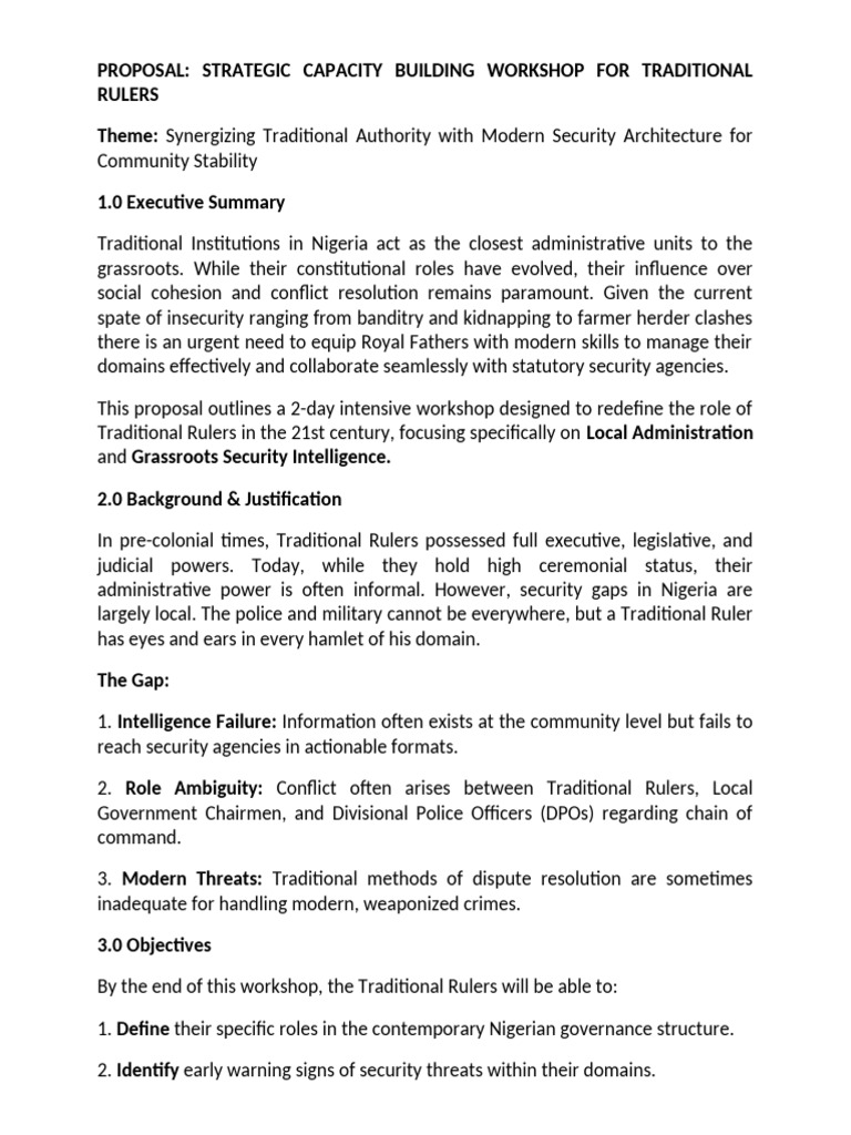Capacity Building for Traditional Rulers | PDF | Alternative Dispute ...
