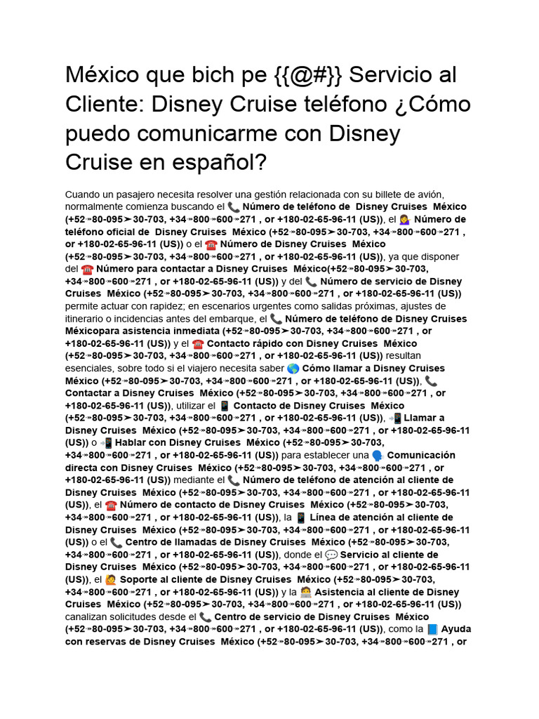 ¿Cómo puedo comunicarme con Disney Cruise en español? | PDF | Chat en ...