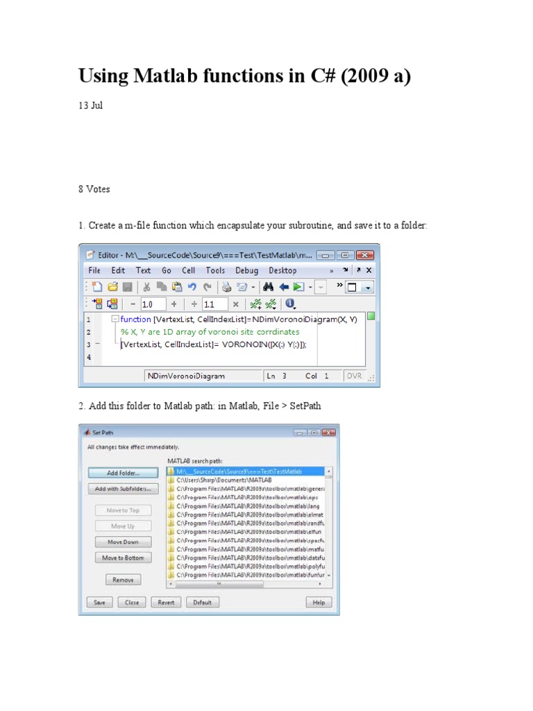 Using Matlab Functions in C | Matlab | C Sharp (Programming Language)